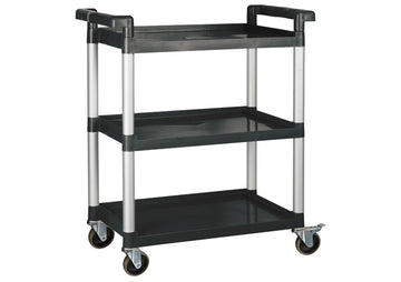 UC-3019K - 3-Tier Utility Carts with Brakes - Black, 40-3/4L x 19-1/2W ...