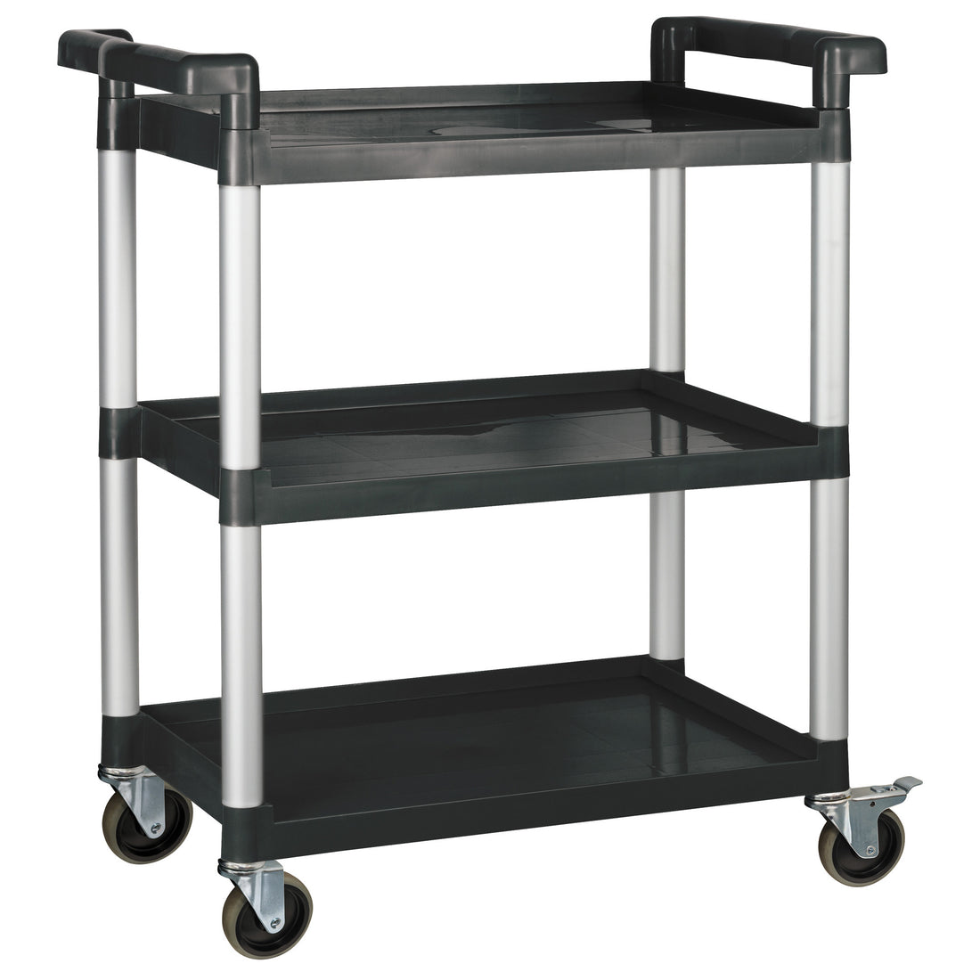 UC-2415K - 3-Tier Utility Carts with Brakes - Black, 32L x 16-1/8W x 3 ...