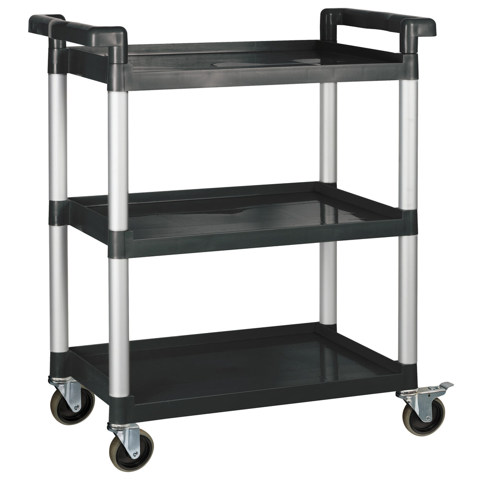 UC-2415K - 3-Tier Utility Carts with Brakes - Black, 32L x 16-1/8W x 3 ...