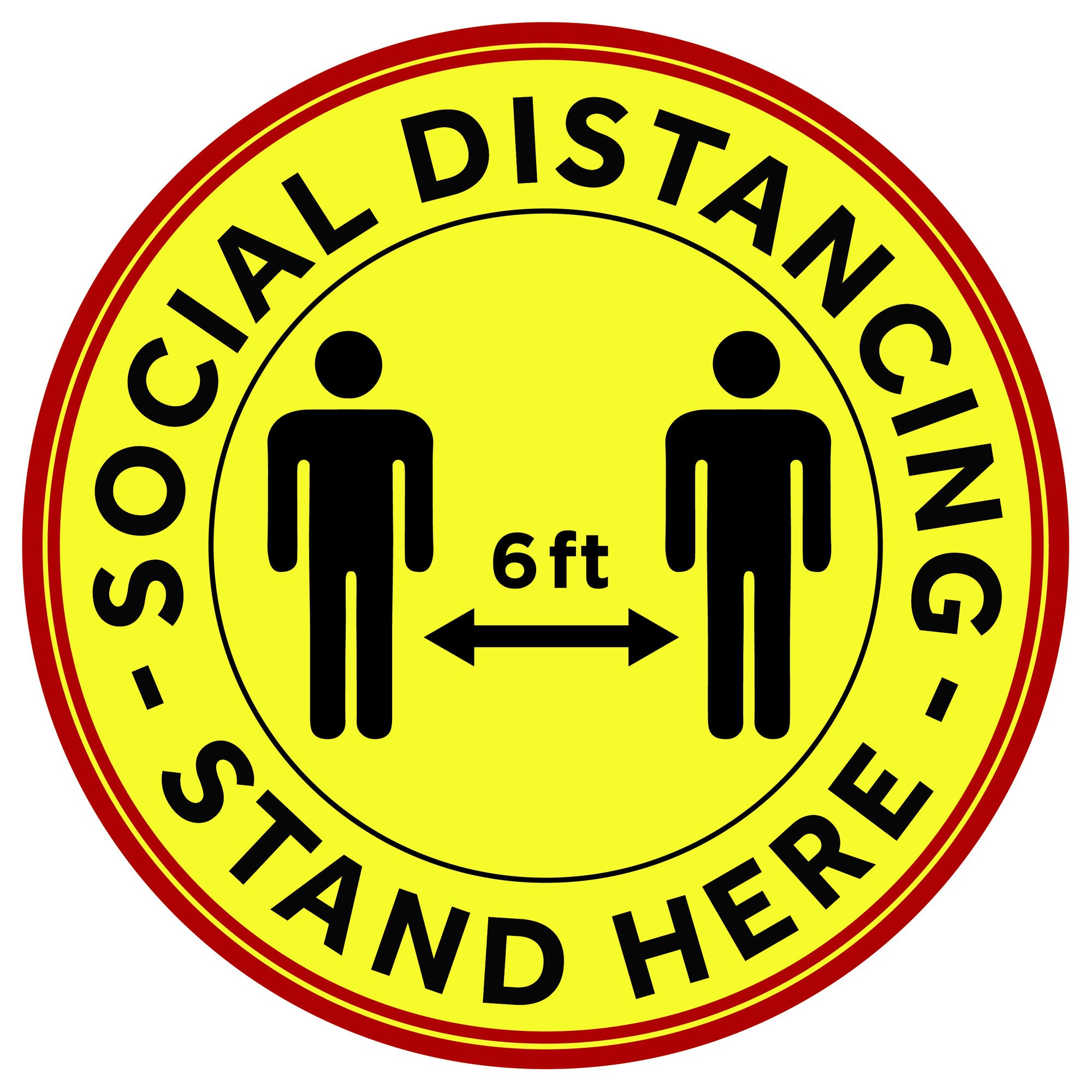PFD-12Y - 12" Round Social Distancing Floor Decal, 10 pieces/pack – Winco