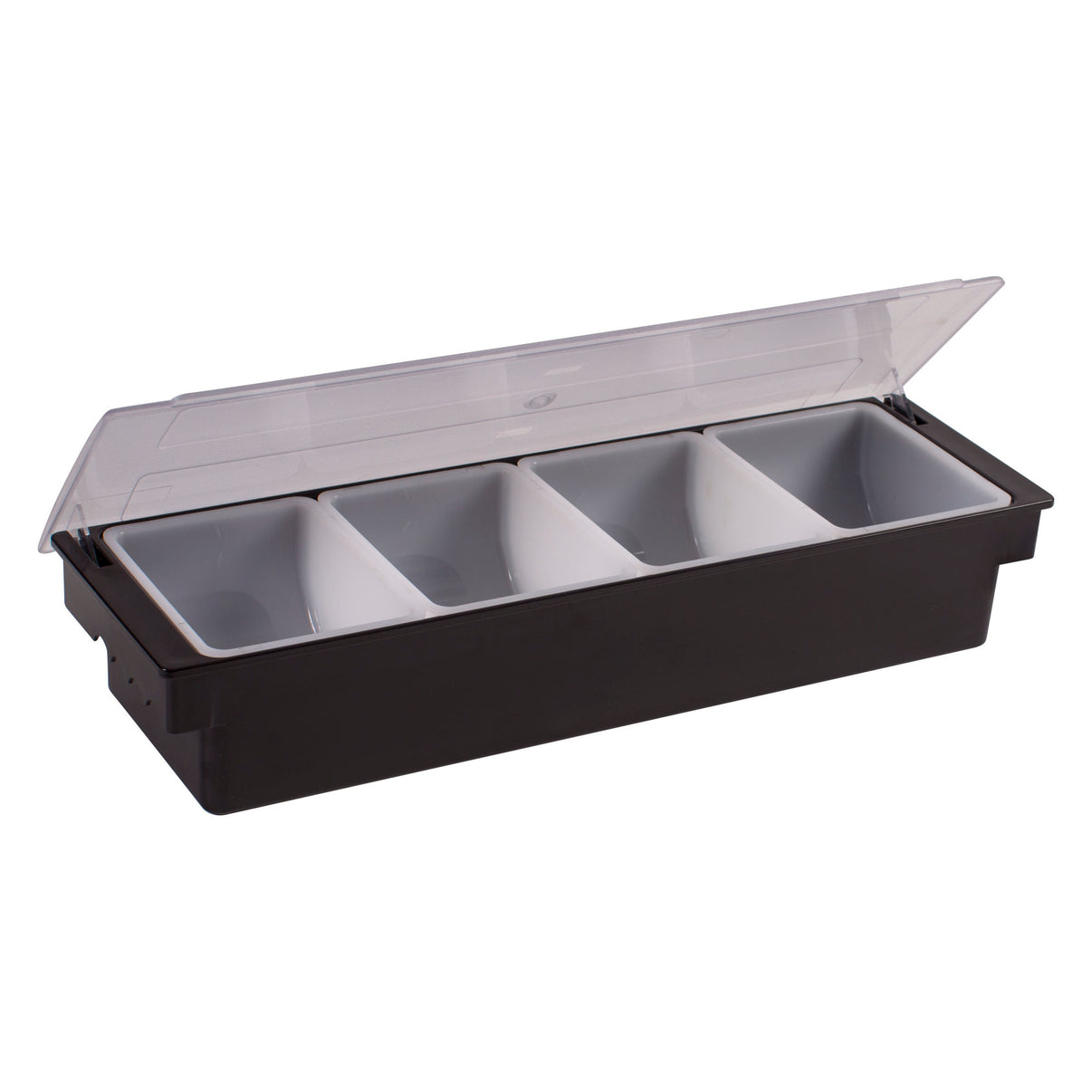 CCH-4 - Condiment Holder, 4 Compartment, Black Plastic Base – Winco