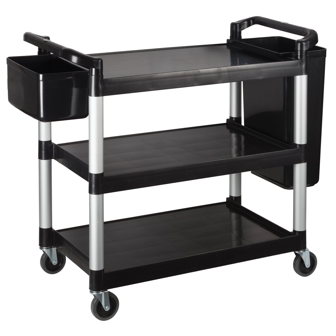 UC-3019K - 3-Tier Utility Carts with Brakes - Black, 40-3/4L x 19-1/2W ...