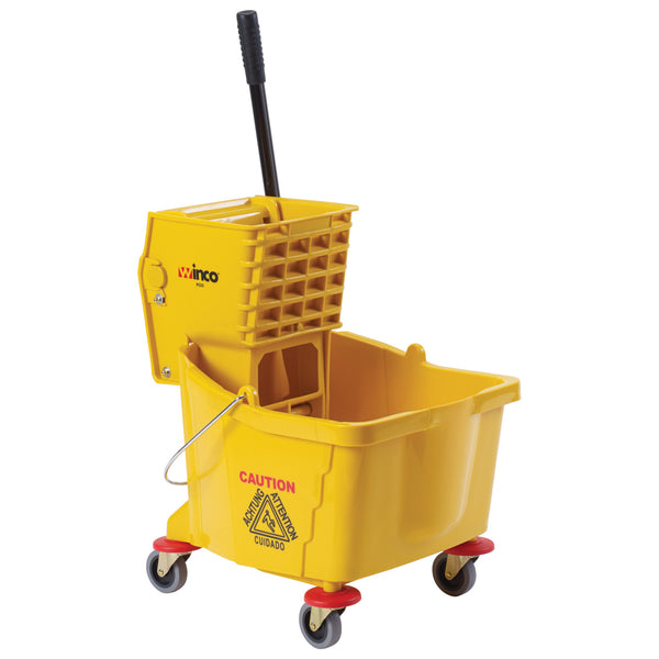 Mop Bucket w/Wringer, 36qt, Yellow – Winco