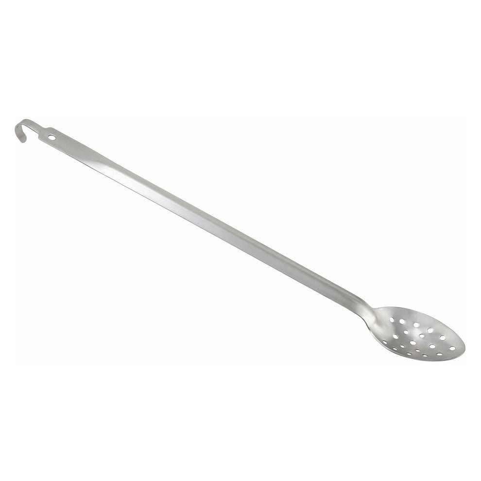 BHKP-21 - 21" Heavy-Duty Basting Spoon with Hook, 2mm - Perforated – Winco