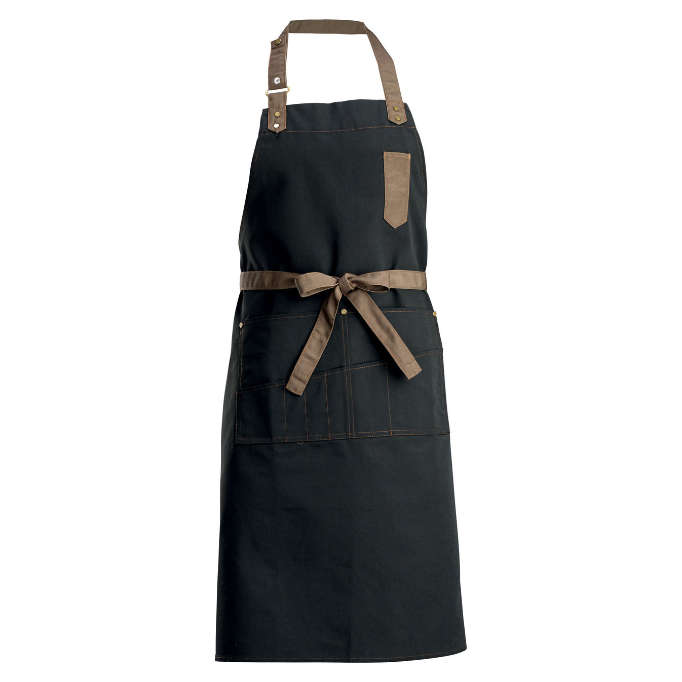 BA-3327K - Mid-Weight Bib Apron with 8 Waist Pockets - Black – Winco