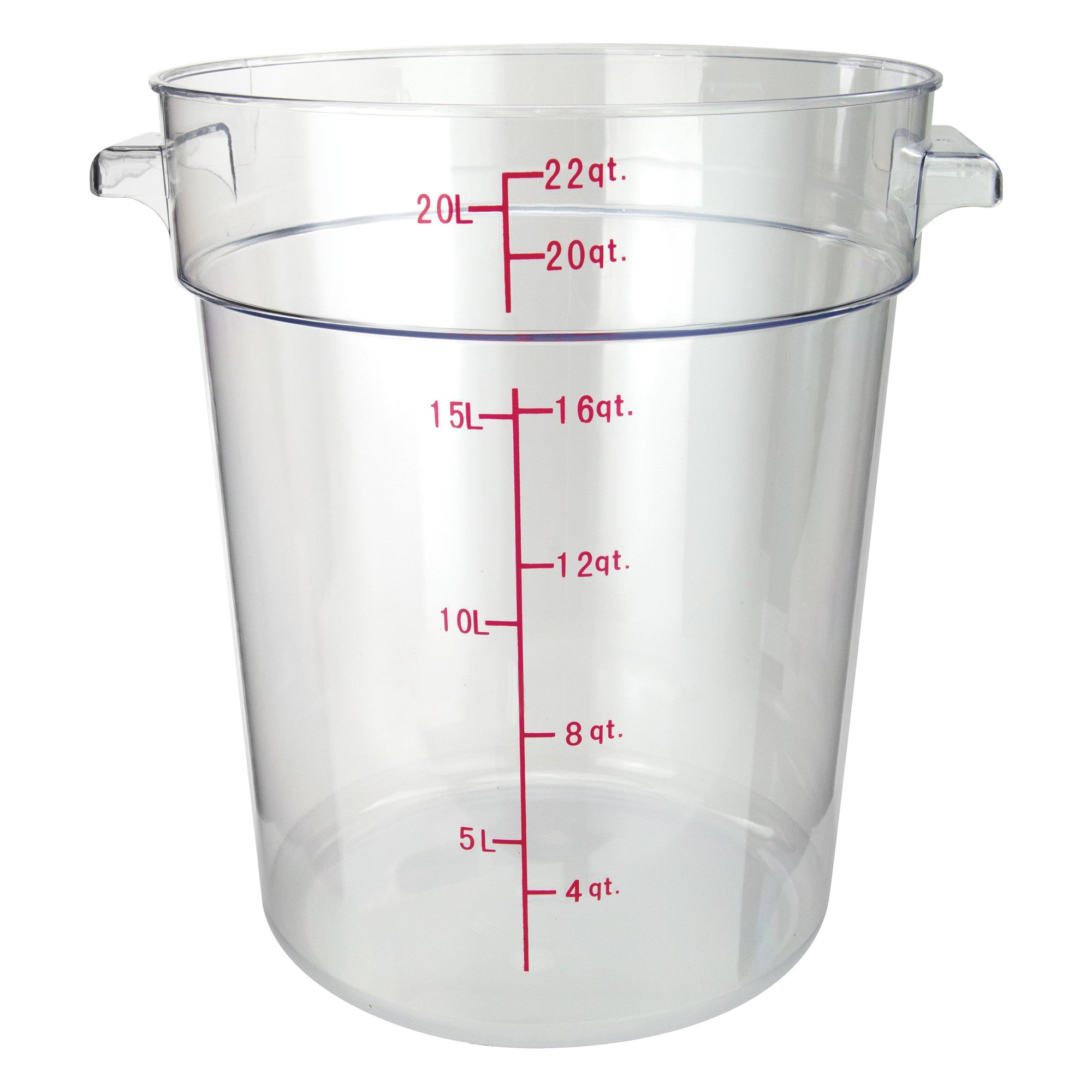 PCRC-22 - Round Storage Container, Clear Polycarbonate - 22 Quart – Winco