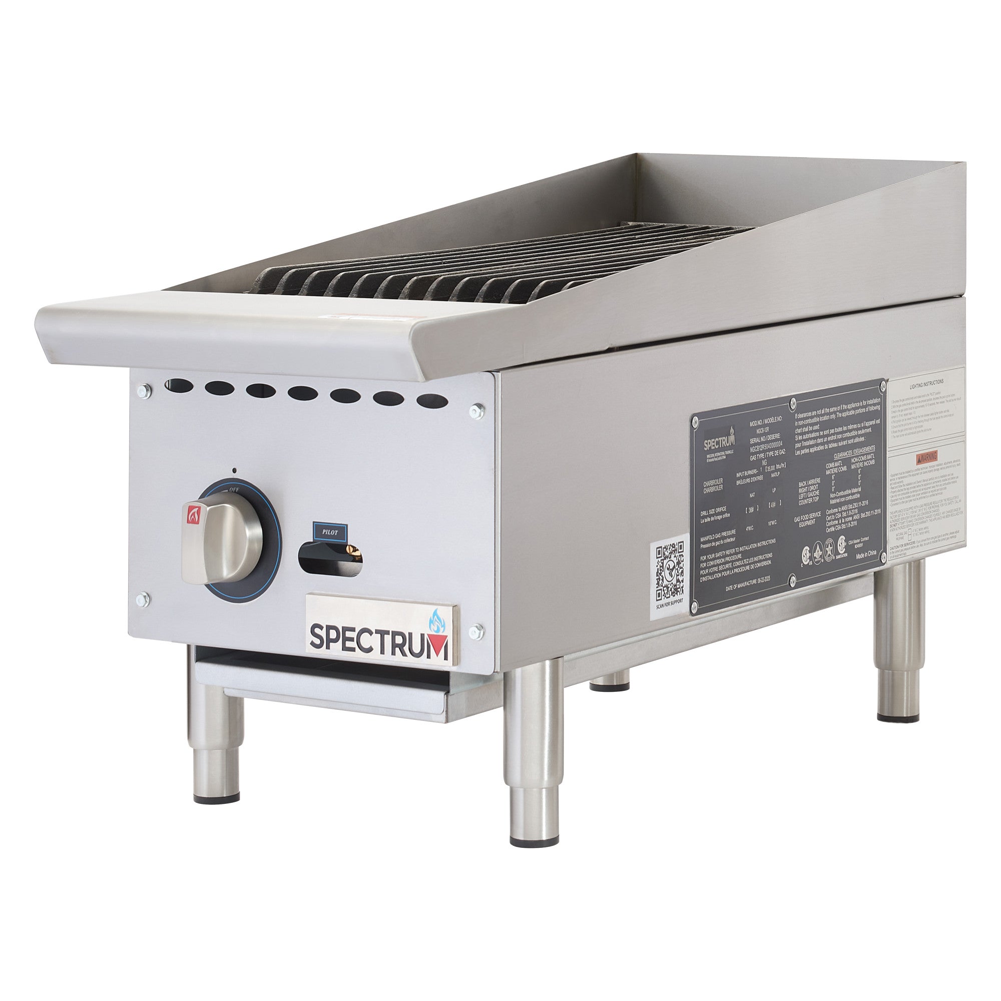 NGCB-12R - Spectrum Gas Charbroiler, 12" Wide, Natural / LP – Winco