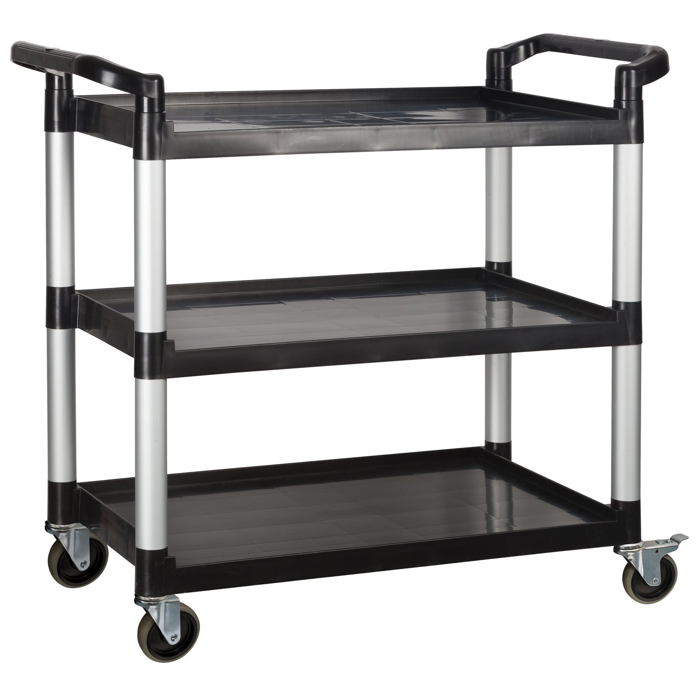 UC-3019K - 3-Tier Utility Carts with Brakes - Black, 40-3/4L x 19-1/2W ...