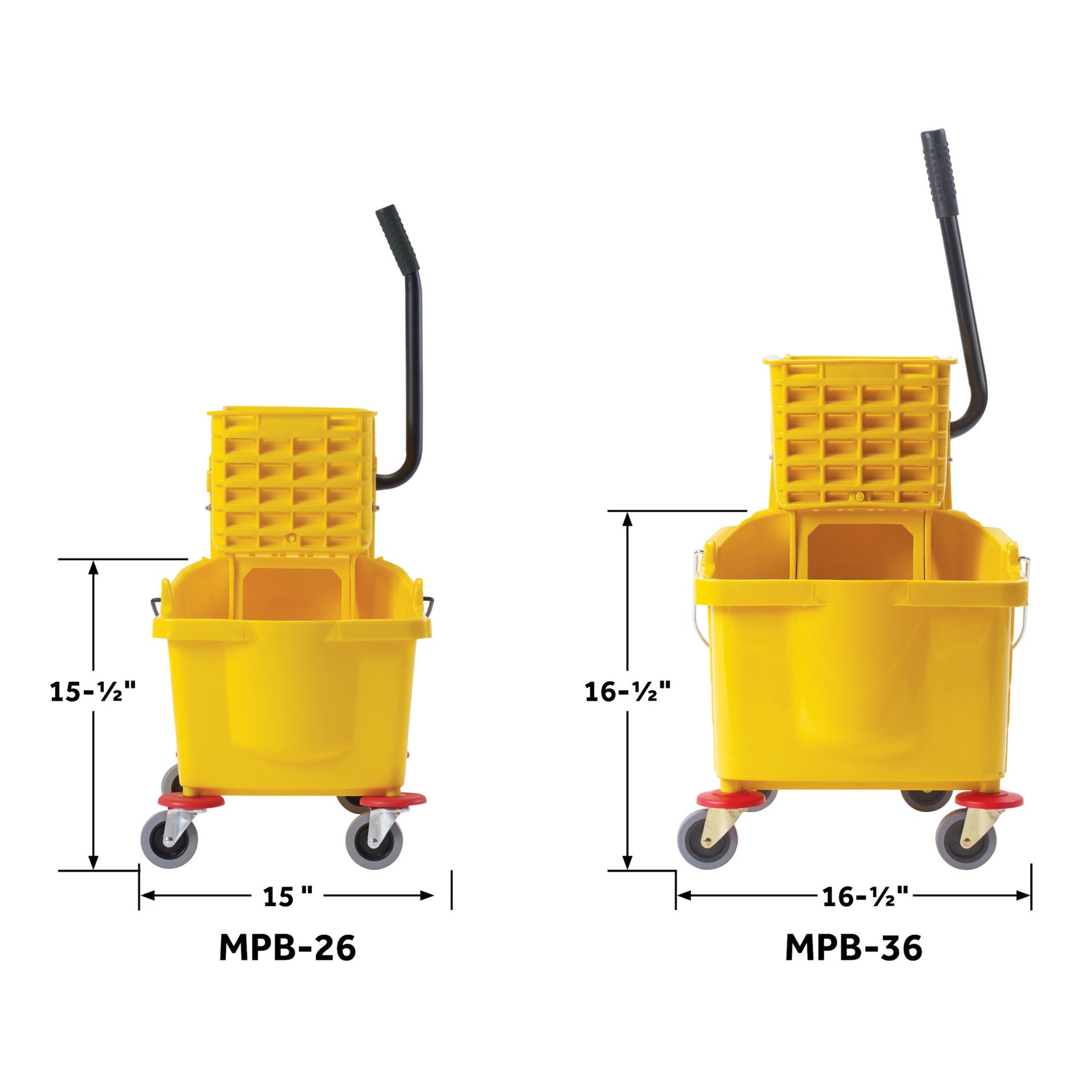 MPB-26 - 26 Quart Mop Bucket with Side-Press Wringer, Yellow – Winco