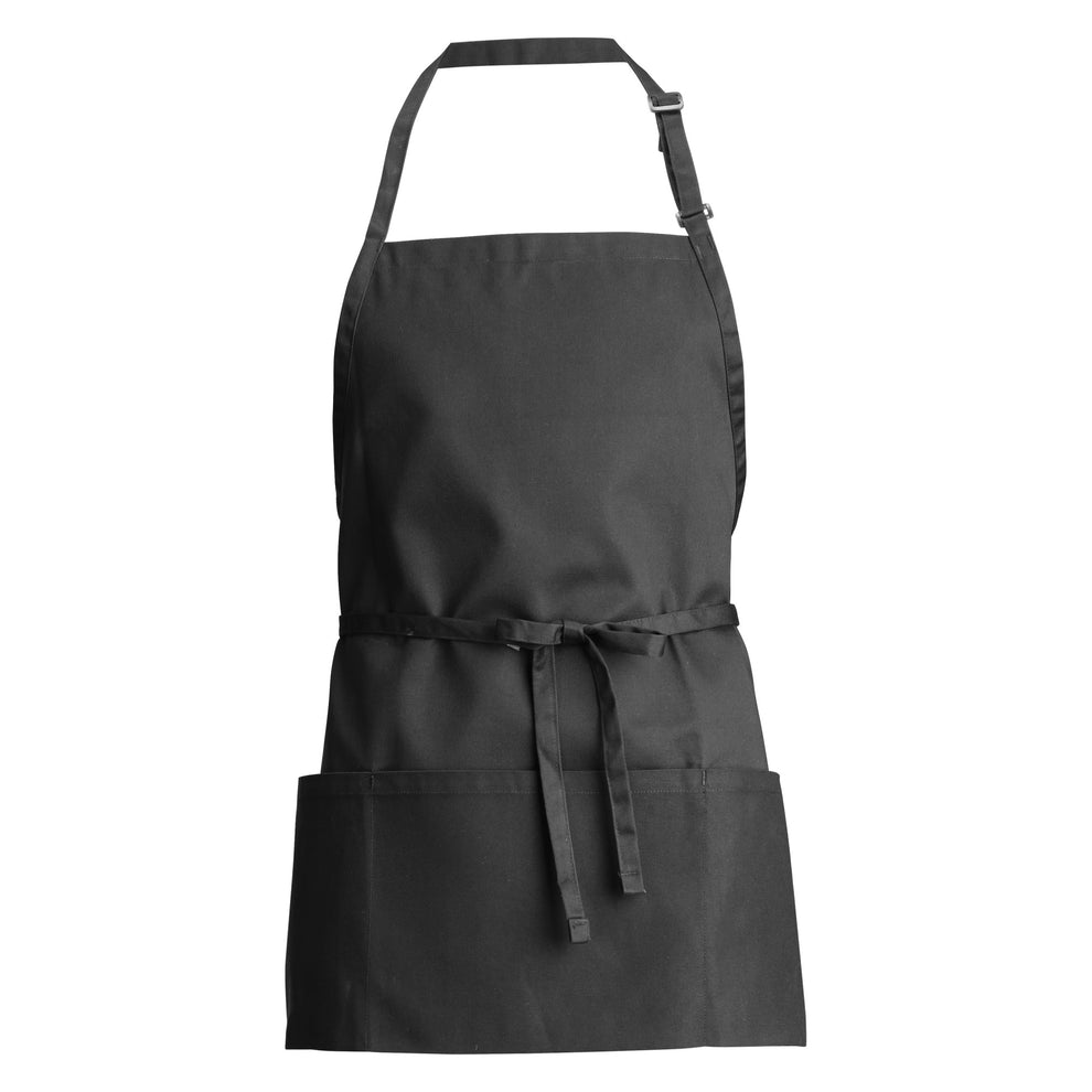 BA-2724K - Mid-Length Bib Apron with 3-Pockets - Black – Winco