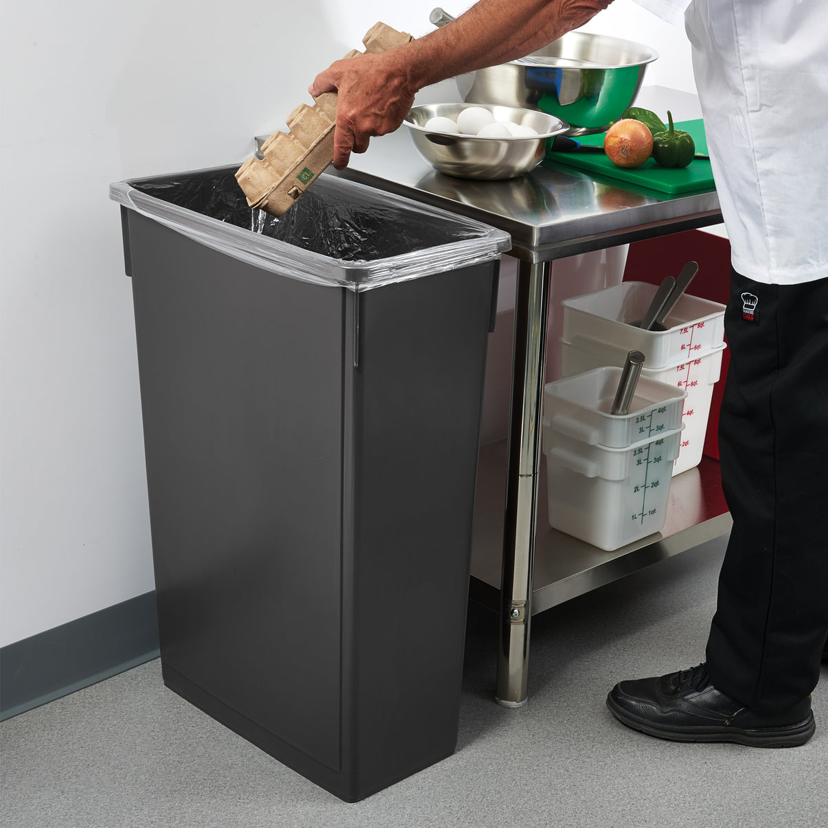 PTC-23K - 23 Gallon Slender Trash Cans - Black – Winco