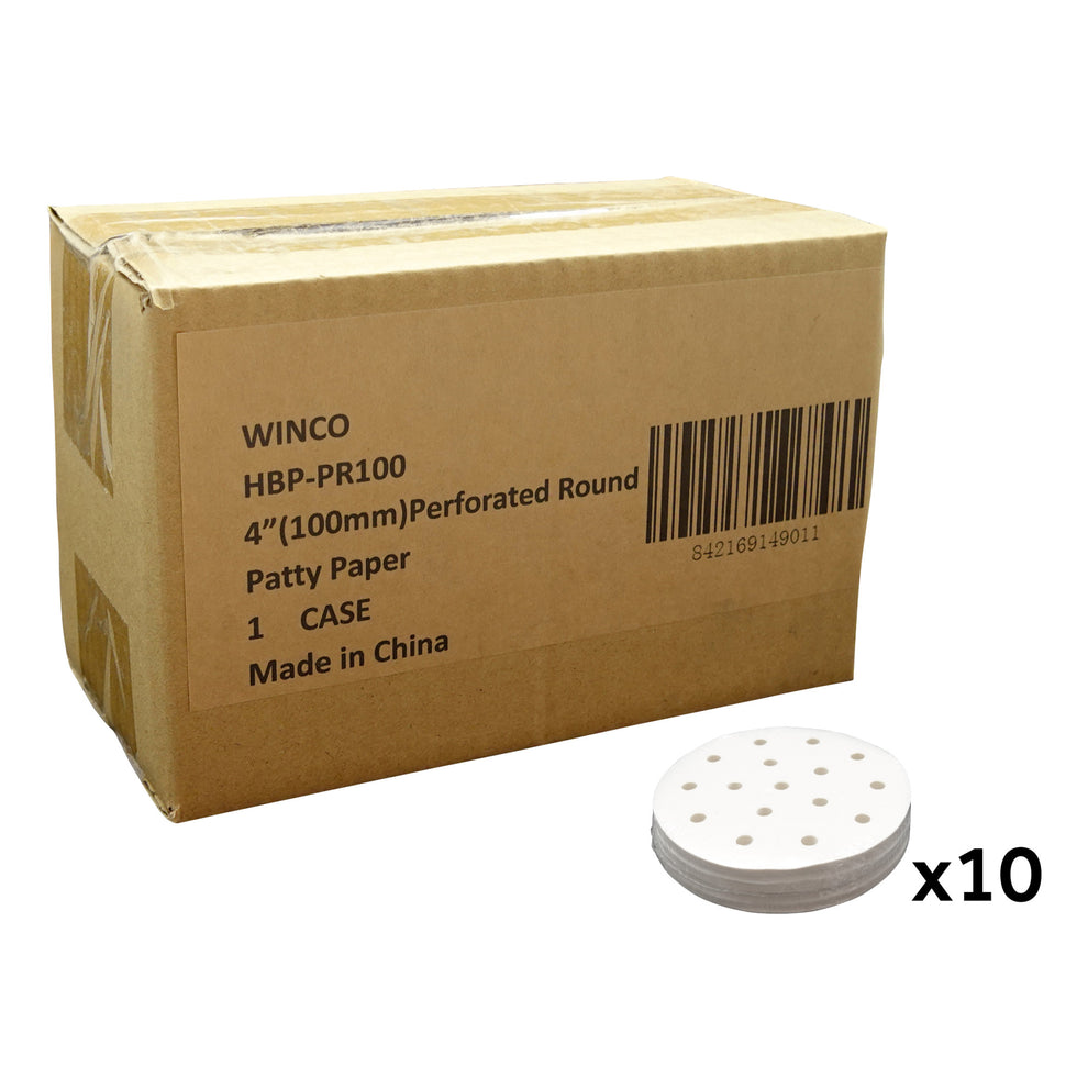 4" (100mm) Perforated Round Patty Paper, CS/5000 papers – Winco