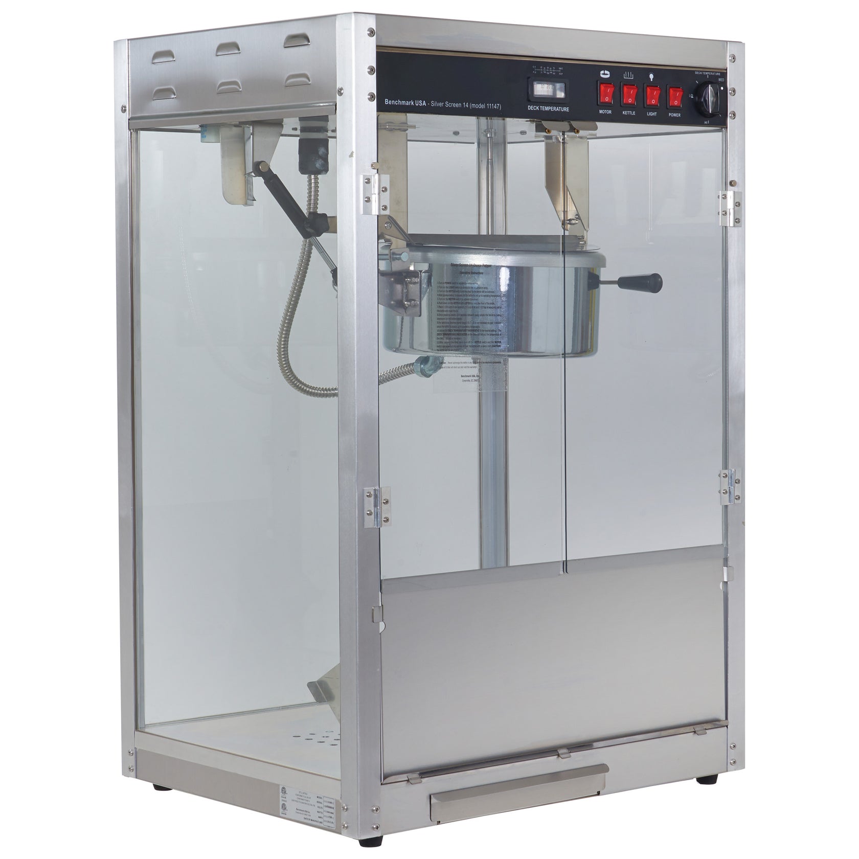 BenchmarkUSA Silver Screen Popcorn Machine - 14 oz – Winco